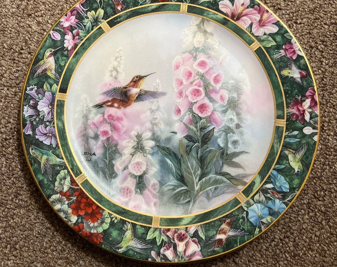 Vintage & Signed . Lena Liu’s Hummingbird Treasury Collection Plate the ...