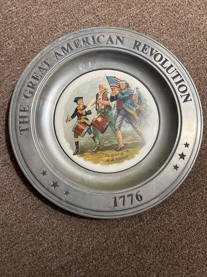 The Great American Revolution Pewter Plate 1776 Canton Ohio 1976 - Etsy