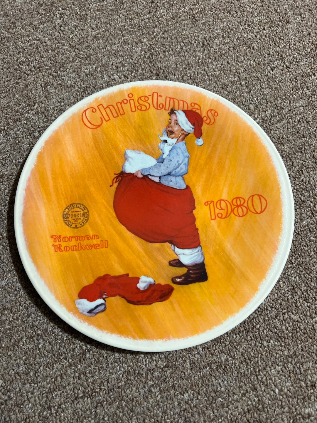 Norman Rockwell “scotty Plays Santa” Plate Vintage 80’s Christmas - Etsy