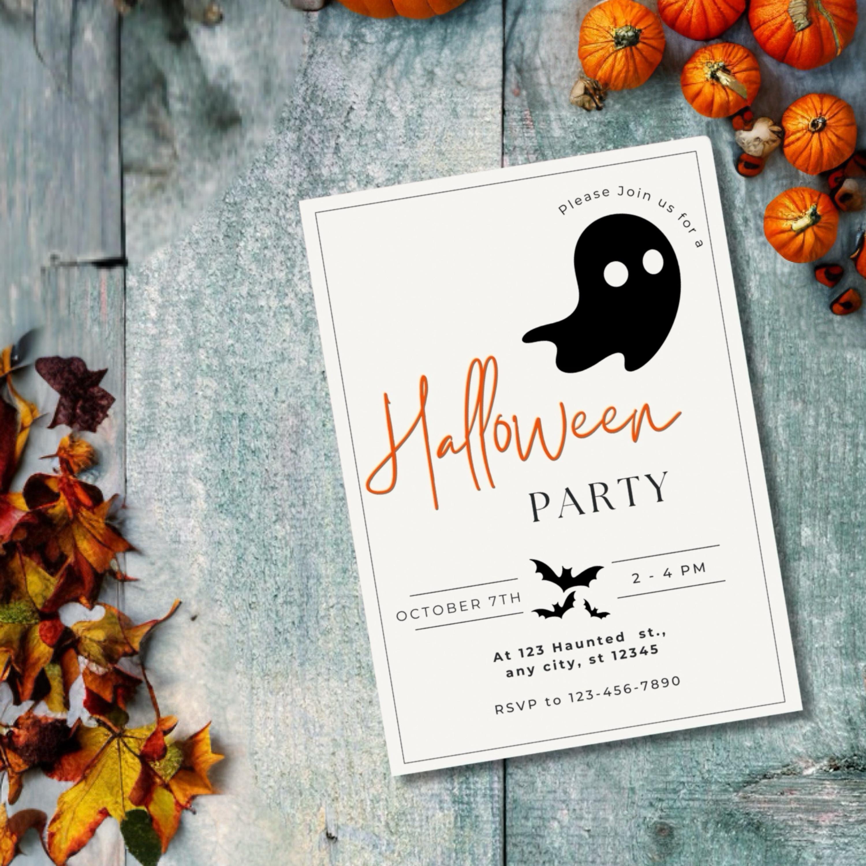 Customizable Halloween Party Invitation Template | Printable Spooky ...