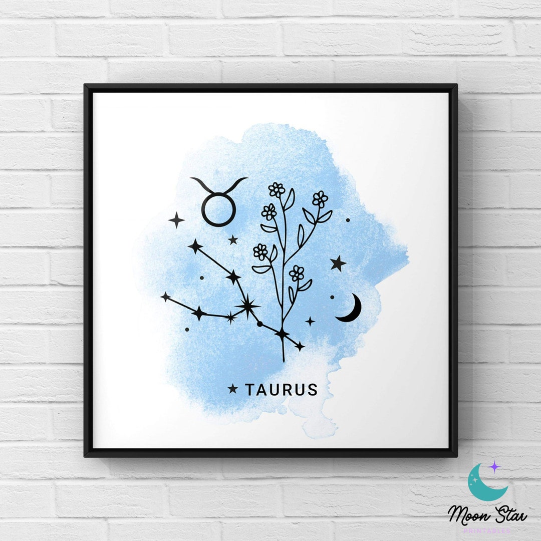 Taurus Wall Art Star Sign Print constellation Print Zodiac Print ...