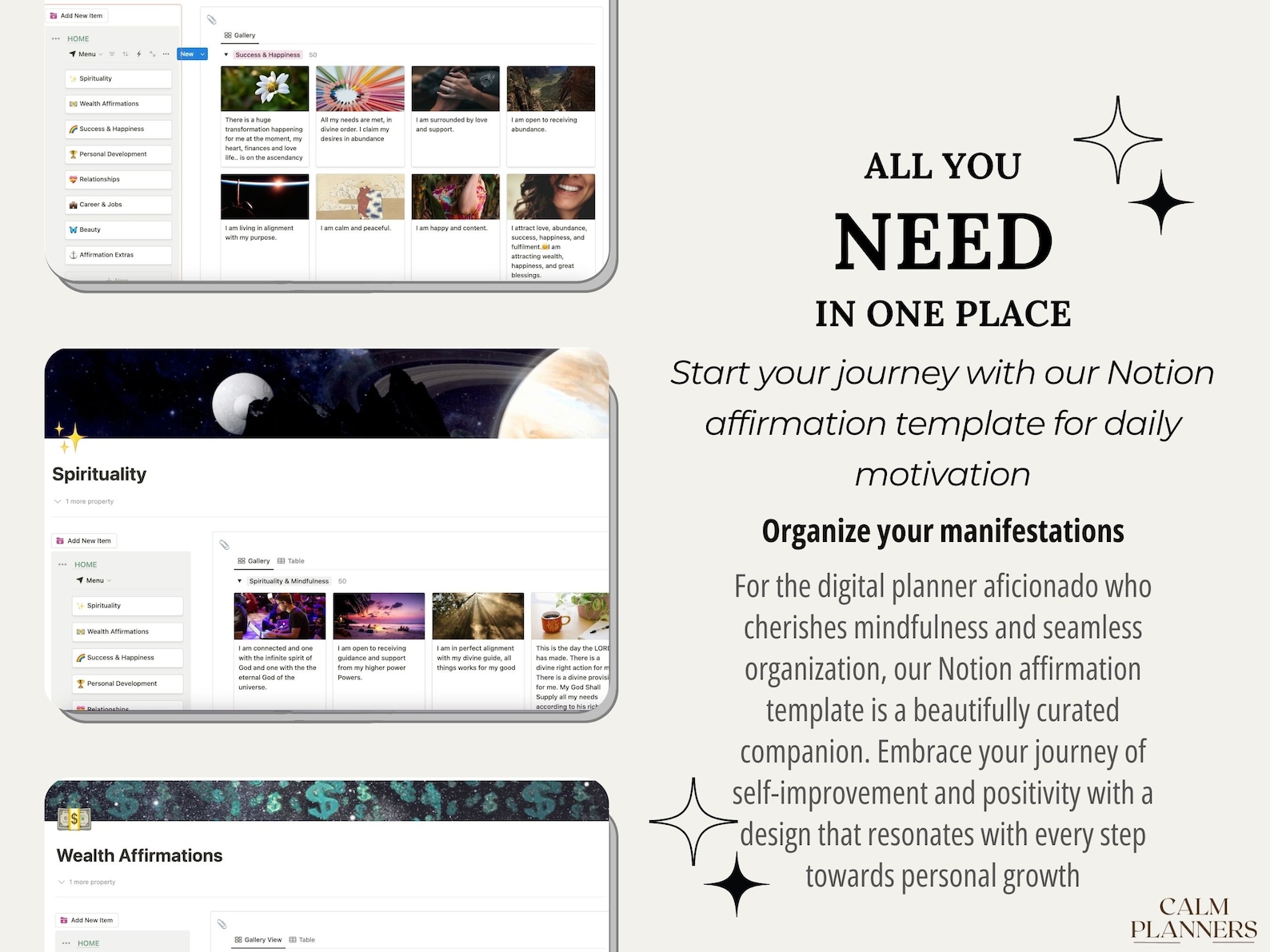 Notion Affirmation Template: Manifest & Plan, Aesthetic Dashboard, Angel Numbers, All-in-one ...