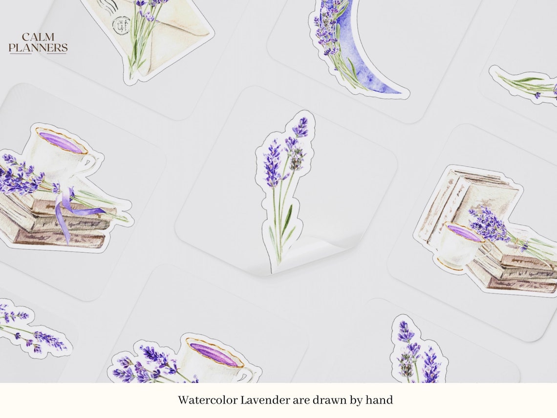 Purple Lavender Stickers, Bundle Printables, Flowers Stickers Pack ...