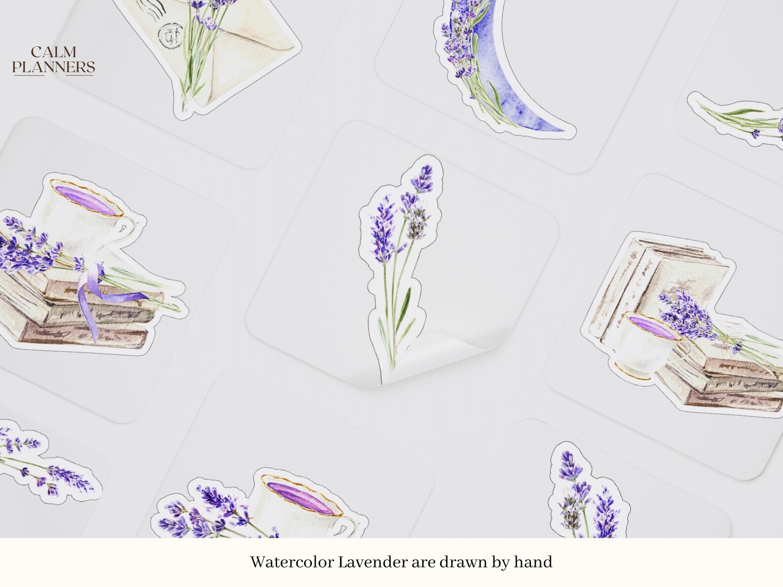 Purple Lavender Stickers, Bundle Printables, Flowers Stickers Pack ...