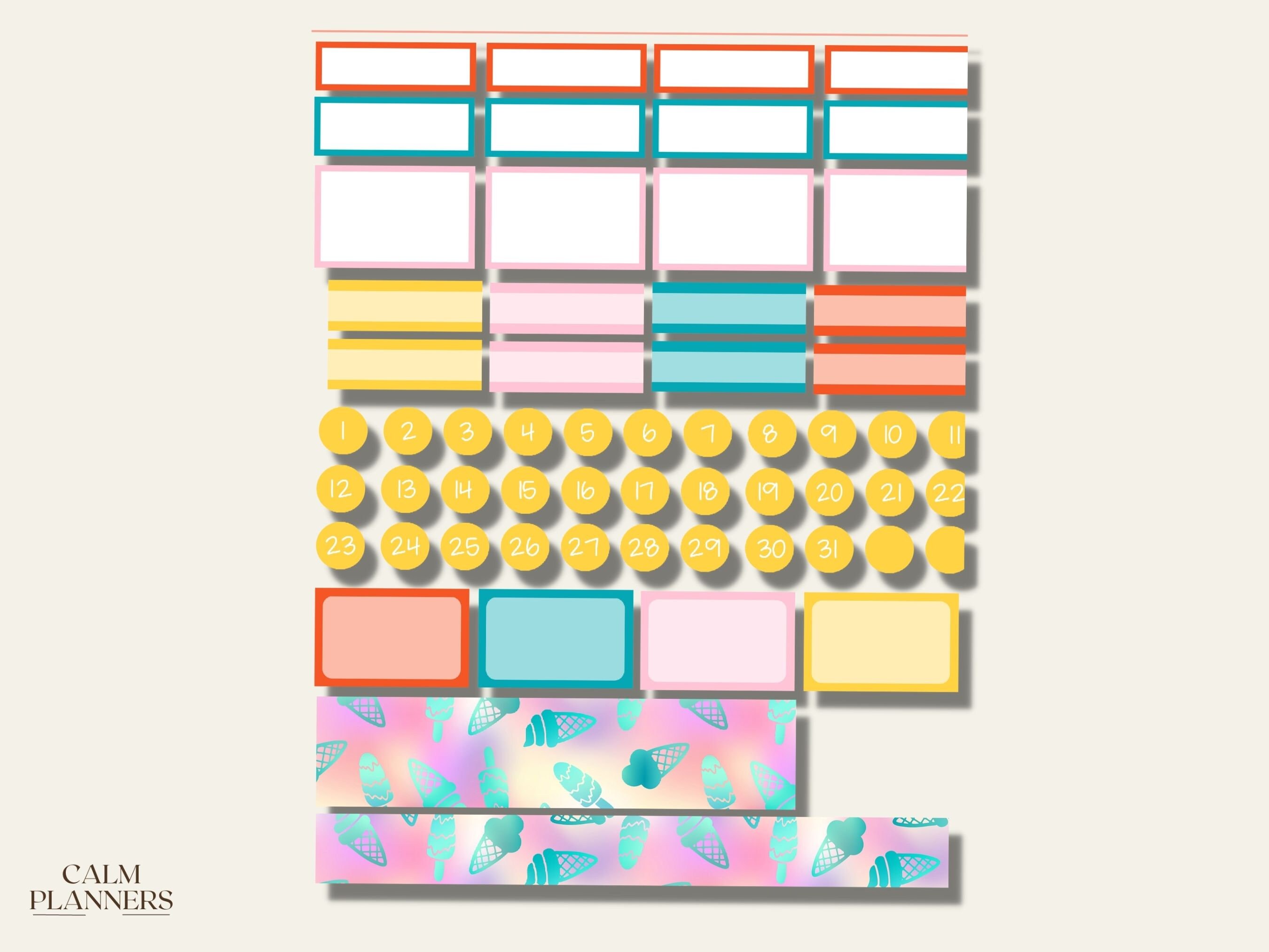 2023 Printable Bundle, Summer Sticker Pack, Month Planner Bundle ...