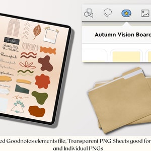 Autumn Vision Board Starter Kit, Digital Stickers for Planners, Daily ...