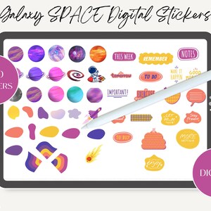 Galaxy Space Elemental Designs, Galaxy Digital Planner Stickers ...