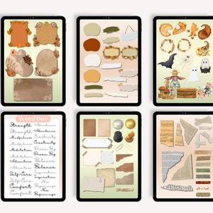 Autumn Vision Board Starter Kit, Digital Stickers for Planners, Daily ...