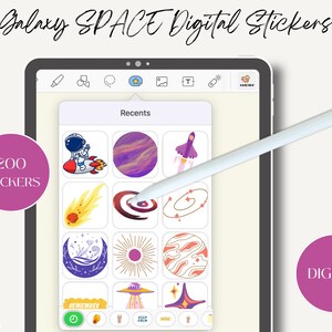 Galaxy Space Elemental Designs, Galaxy Digital Planner Stickers ...