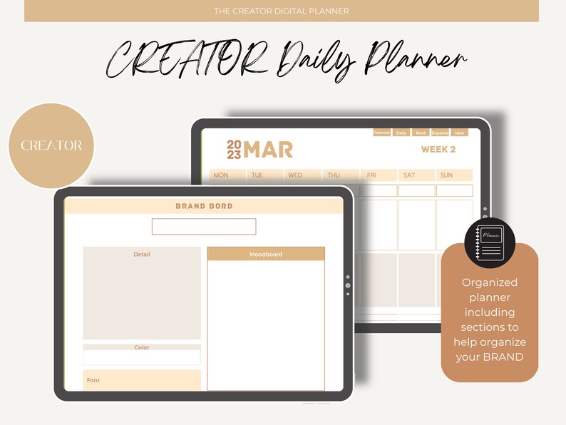 Creator Digital Planner, Content Creator Planner Digital, Daily Journal ...