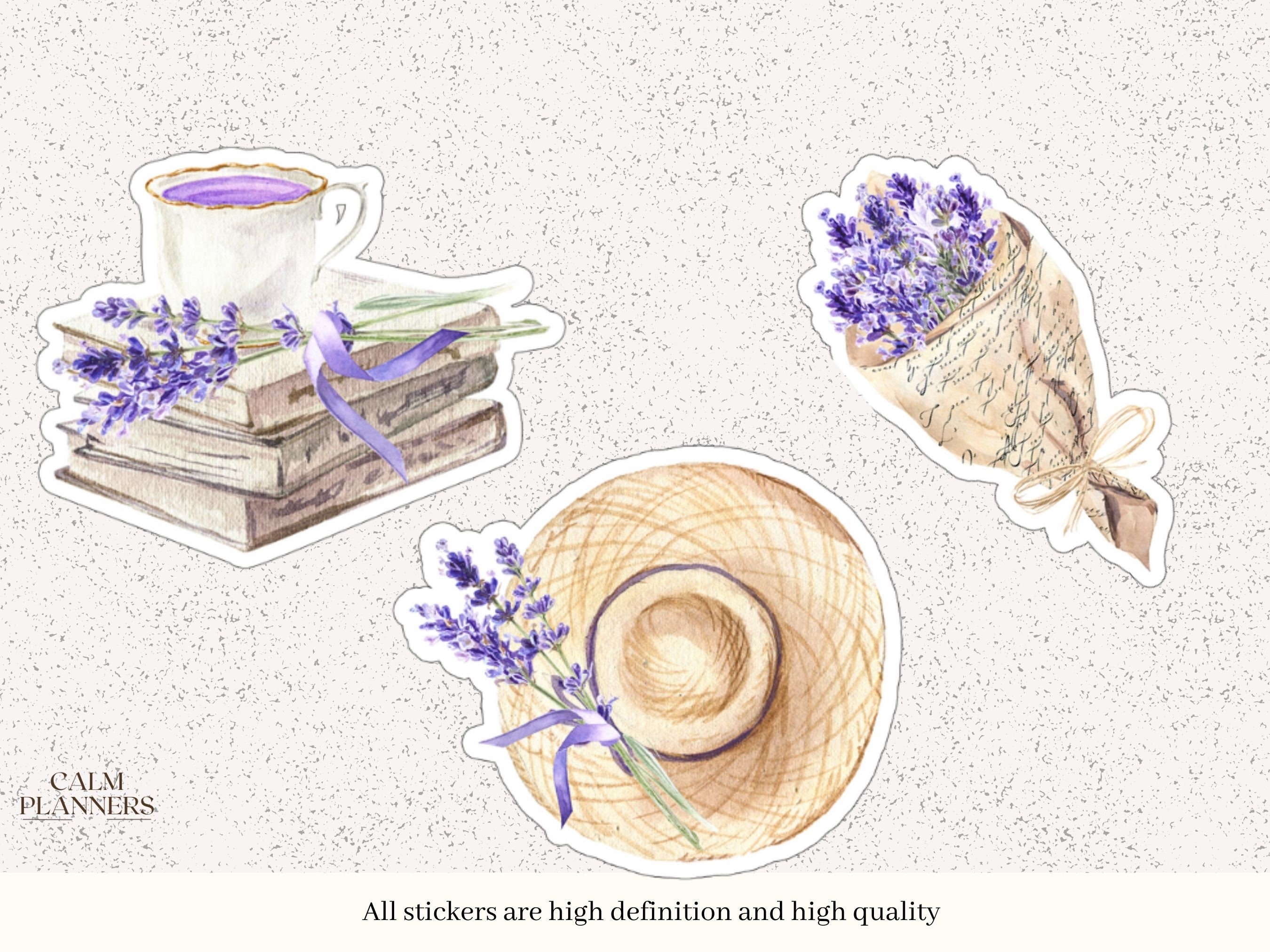 Purple Lavender Stickers, Bundle Printables, Flowers Stickers Pack ...