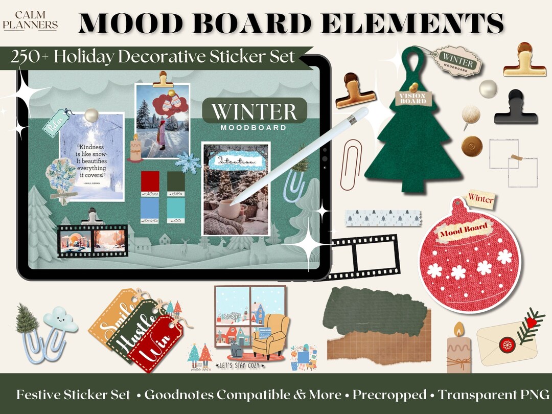 Moodboard Stickers Mood Board Digital Stickers for Goodnotes - Etsy
