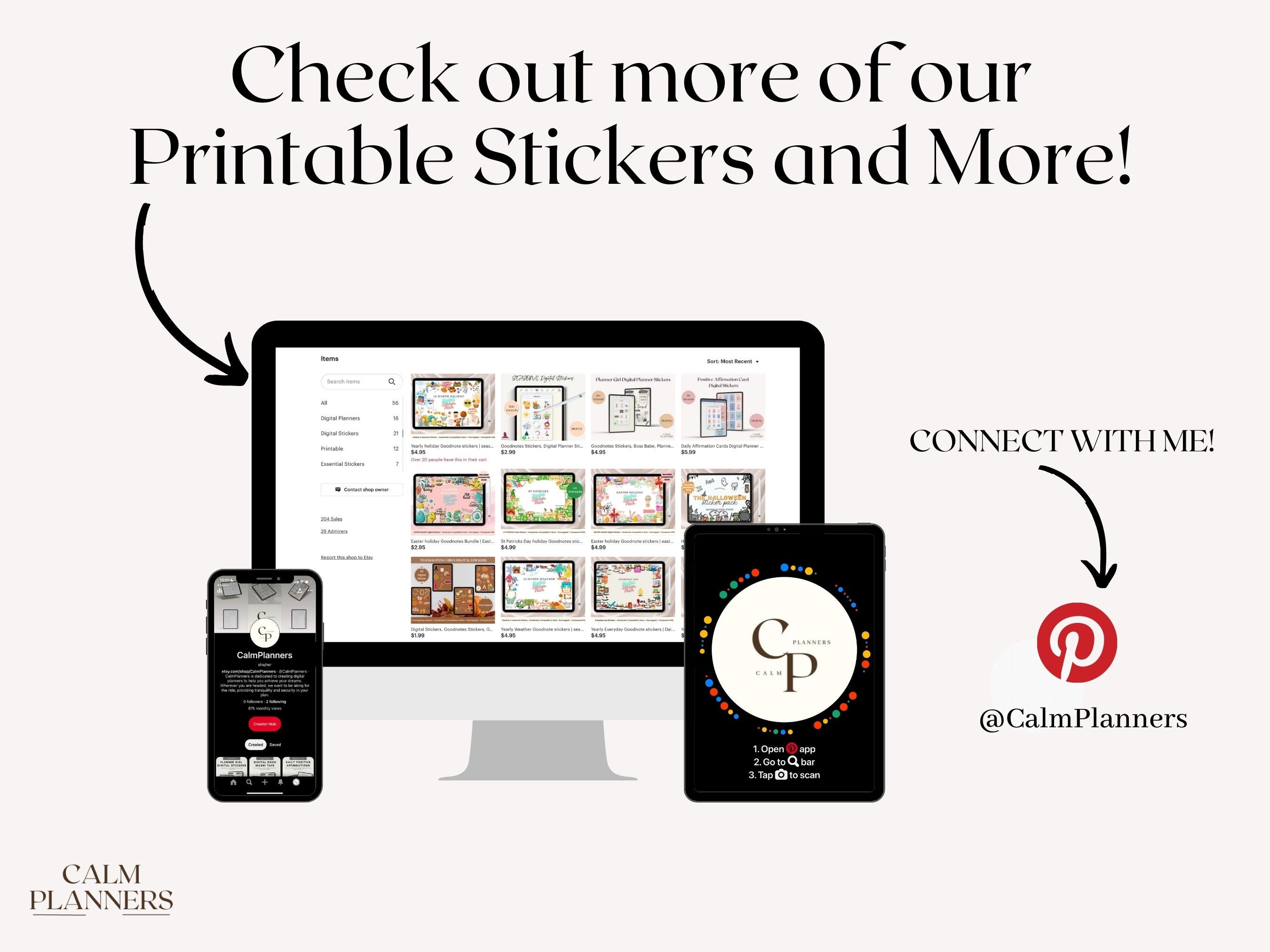 2023 Printable Bundle, Summer Sticker Pack, Month Planner Bundle ...