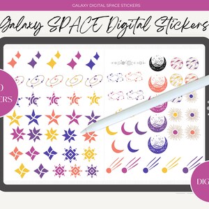 Galaxy Space Elemental Designs, Galaxy Digital Planner Stickers ...