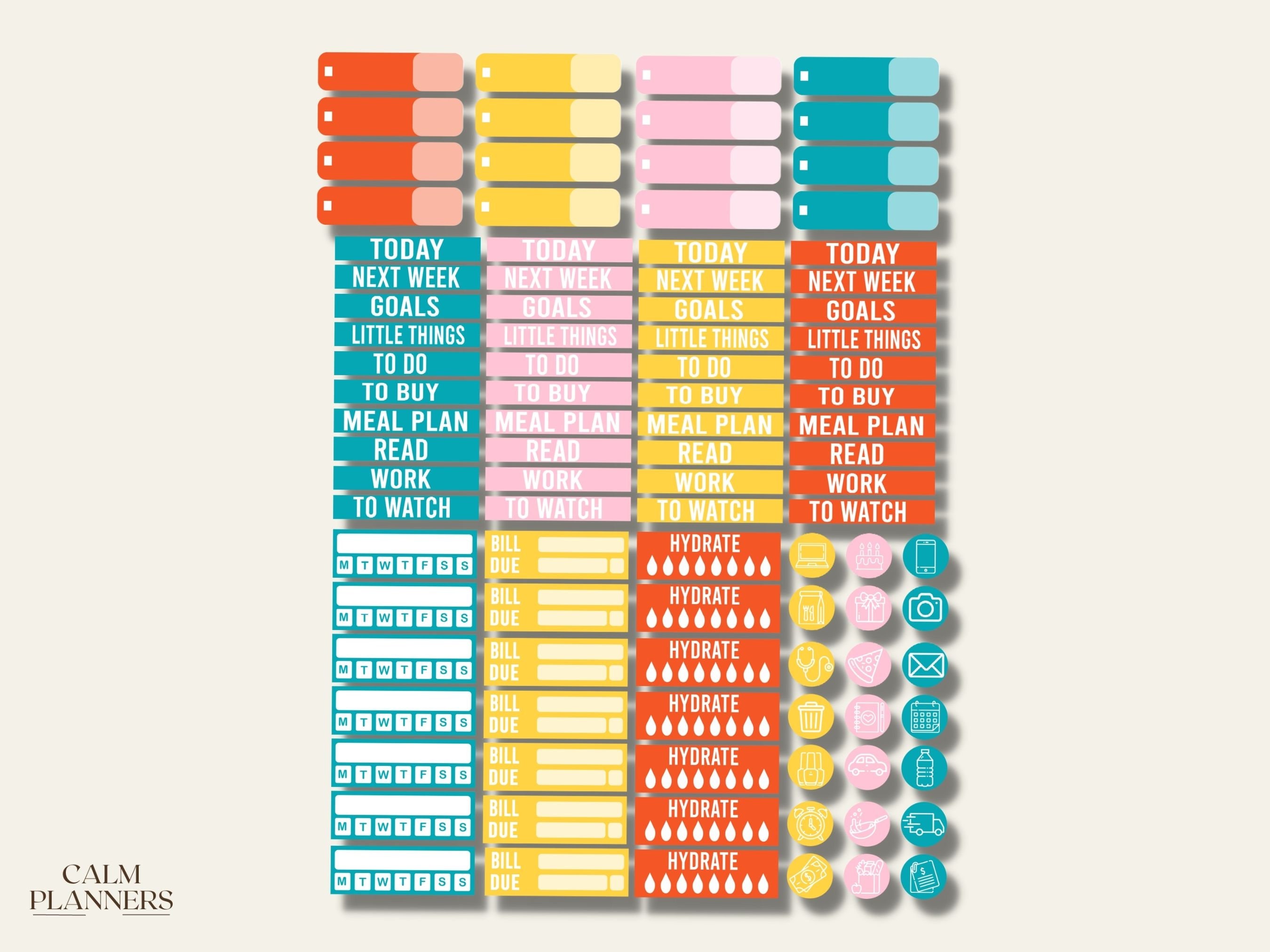 2023 Printable Bundle, Summer Sticker Pack, Month Planner Bundle ...