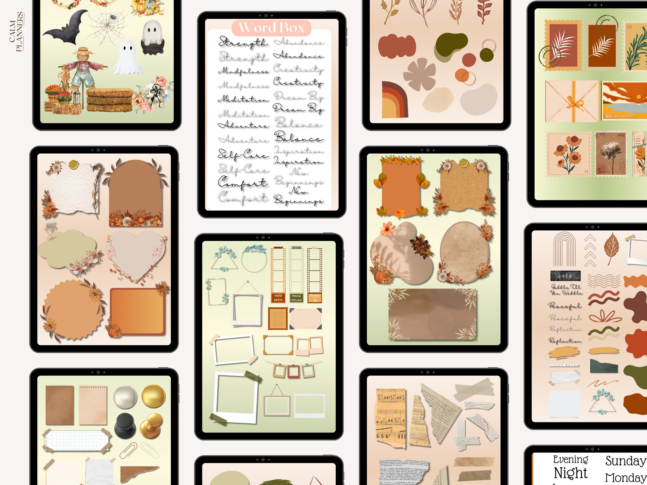 Autumn Vision Board Starter Kit Digital Stickers for - Etsy