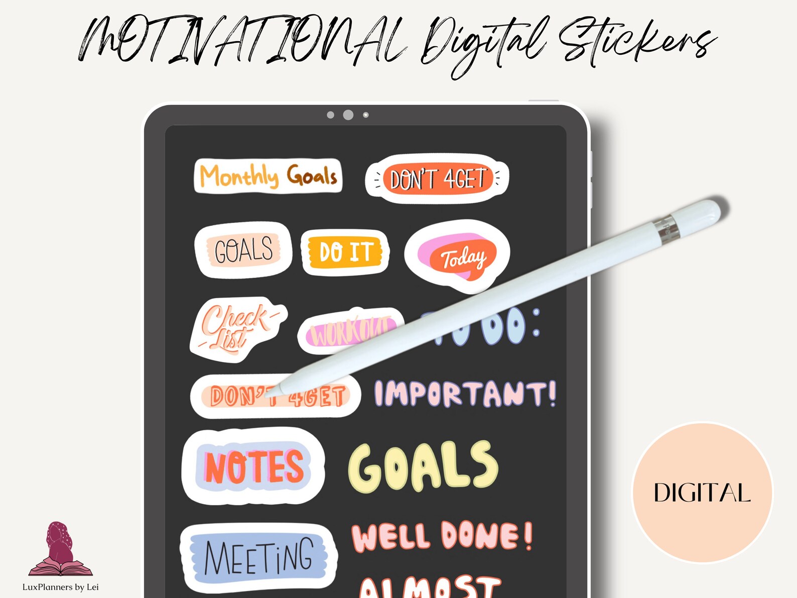 Motivational Digital Stickers Motivating Digital Stickers - Etsy