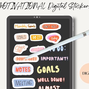 Motivational Digital Stickers, Motivating Digital Stickers, Colorful ...