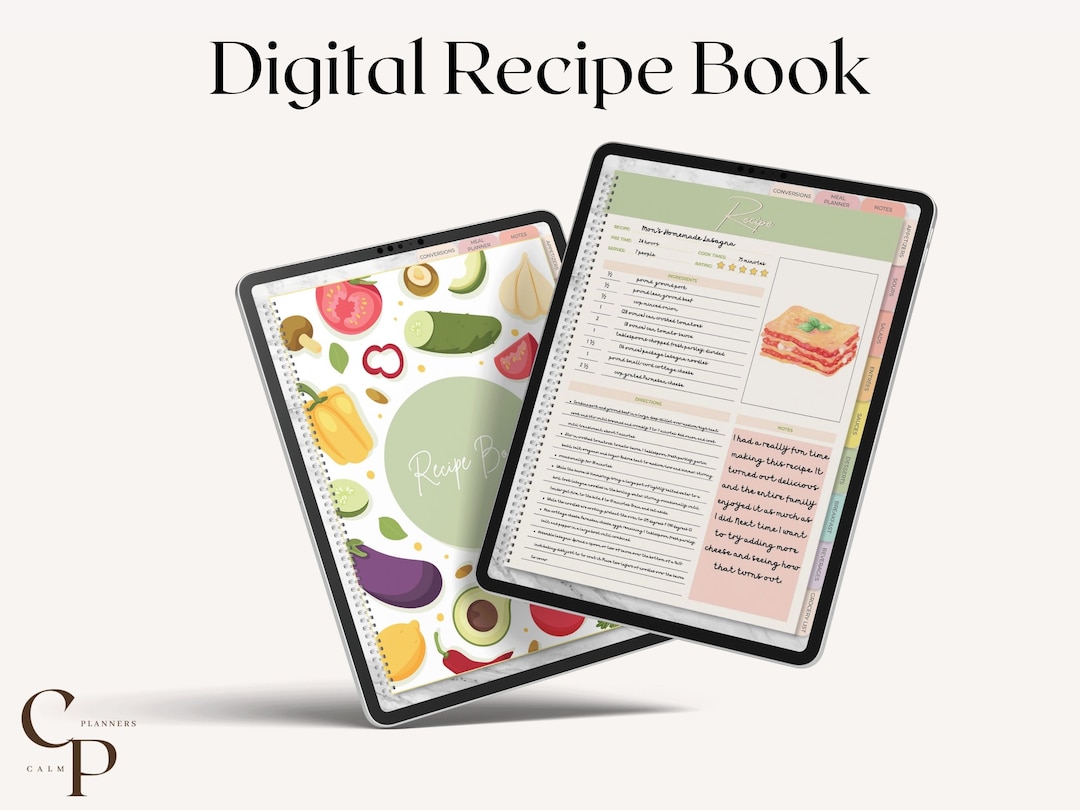 Digital Recipe Book Goodnotes, Goodnotes Recipe Book Template, iPad ...