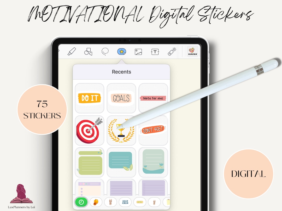 Motivational Digital Stickers, Motivating Digital Stickers, Colorful ...