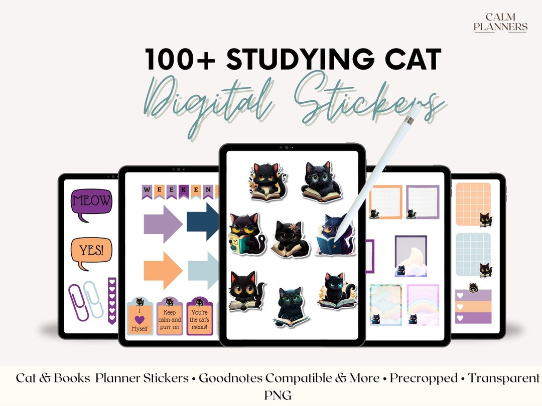 Cat Digital Stickers, Digital Stickers Goodnotes 2023, Cat-planner ...