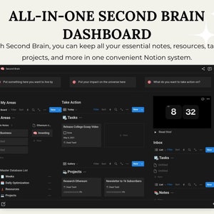 Notion Second Brain Template, Notion Dashboard, Notion Template 2023 ...