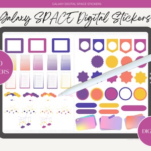 Galaxy Space Elemental Designs, Galaxy Digital Planner Stickers ...