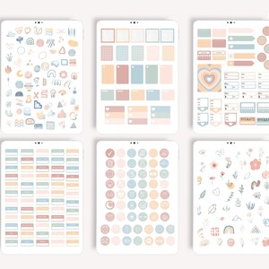 Boho Digital Planner Stickers, Boho Sticker Goodnotes, Goodnotes