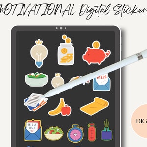Motivational Digital Stickers, Motivating Digital Stickers, Colorful ...