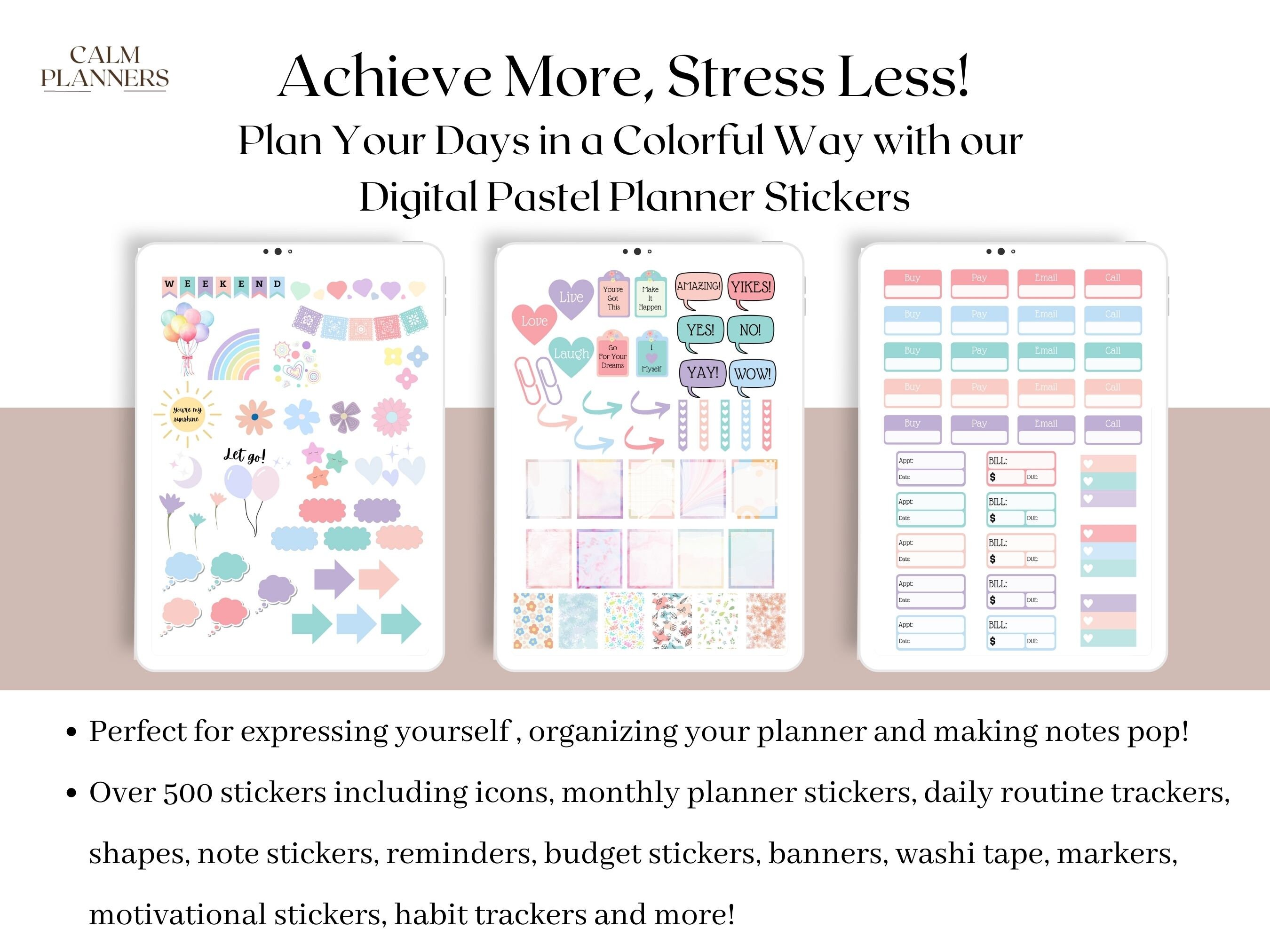 Daily Widgets Digital Goodnotes Widget Pastel Ipad Planner - Etsy