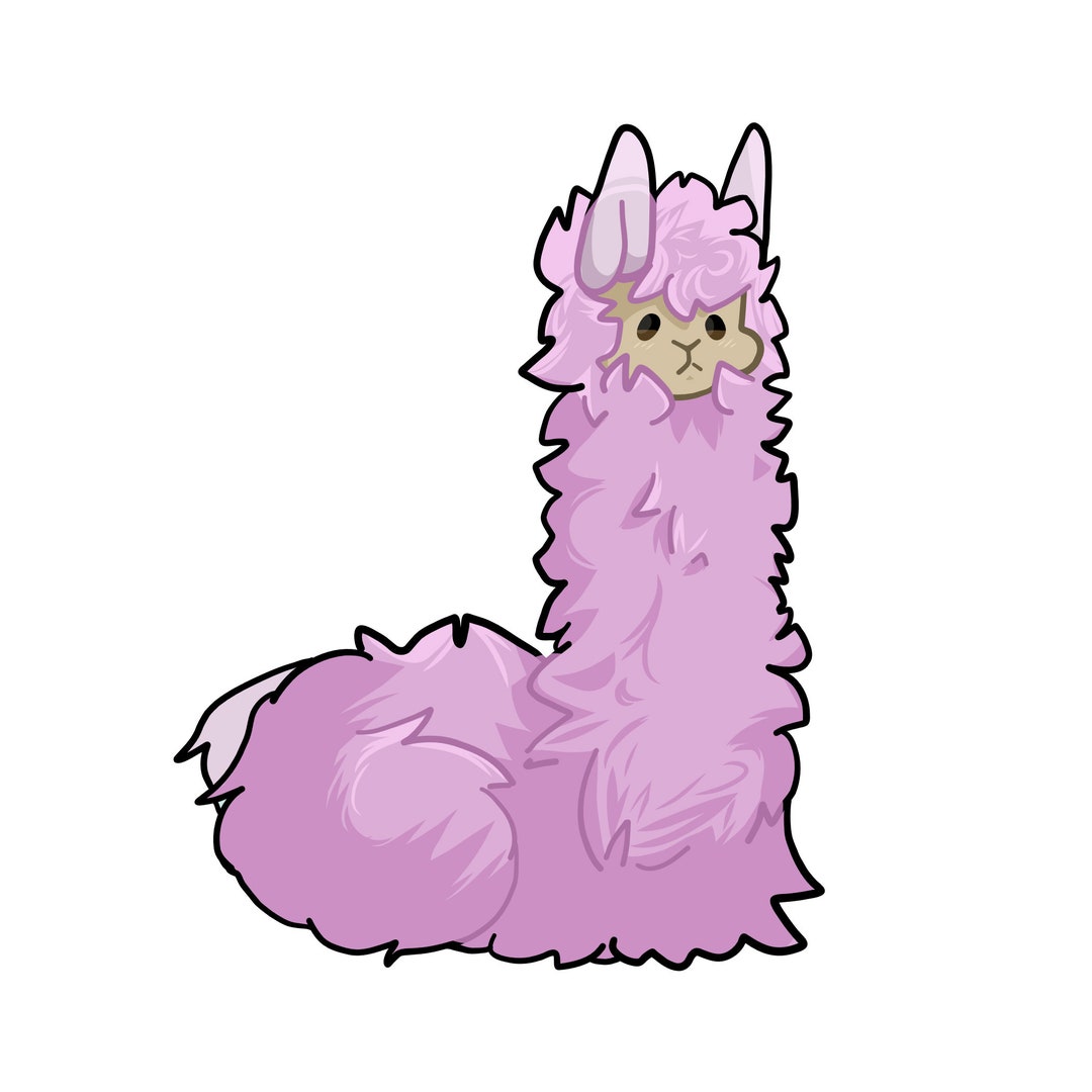 Pink Llama Sticker - Etsy