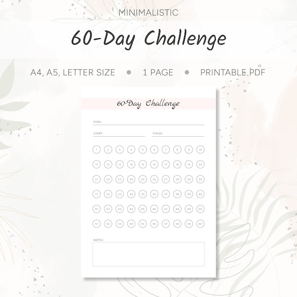 Habit Tracker 60 Days - Etsy