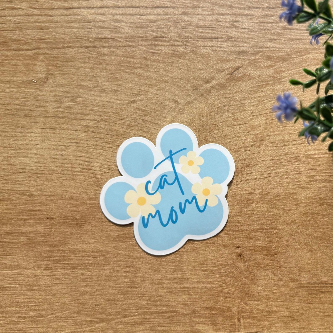 Cat Mom Sticker | Waterproof Vinyl Sticker - Etsy