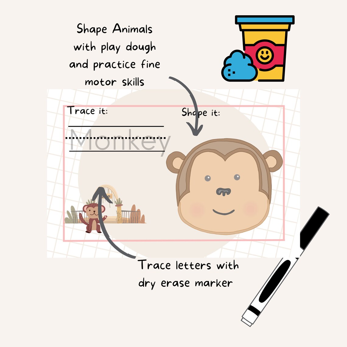 Printable Playdough Mats for Speech Delay Children Enhance - Etsy