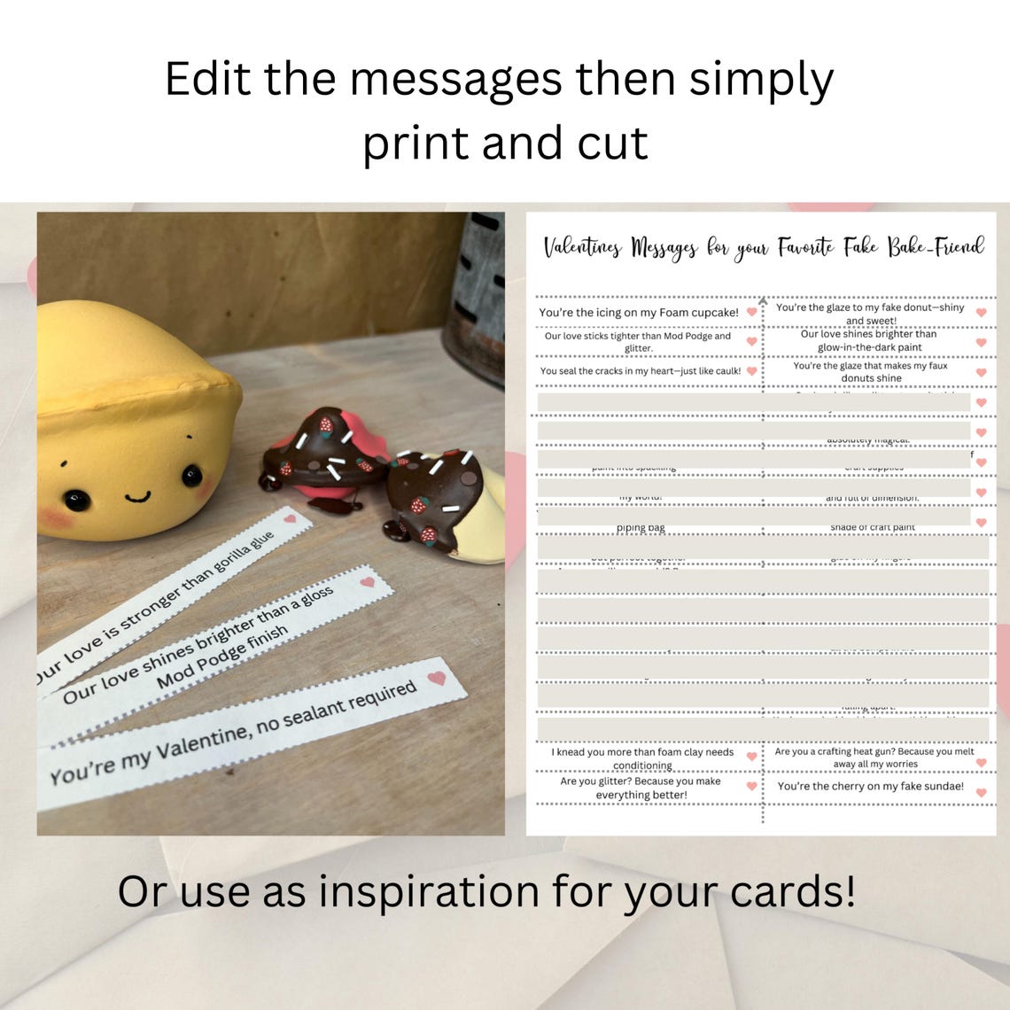 Valentines Messages for Fake Bakers, Fortune Cookies, Template, Vday ...