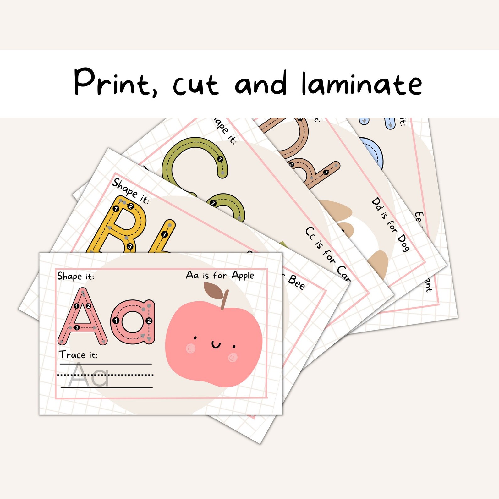 Alphabet Writing Cards, Playdough Mat, Letter Tracing, Preschool ...