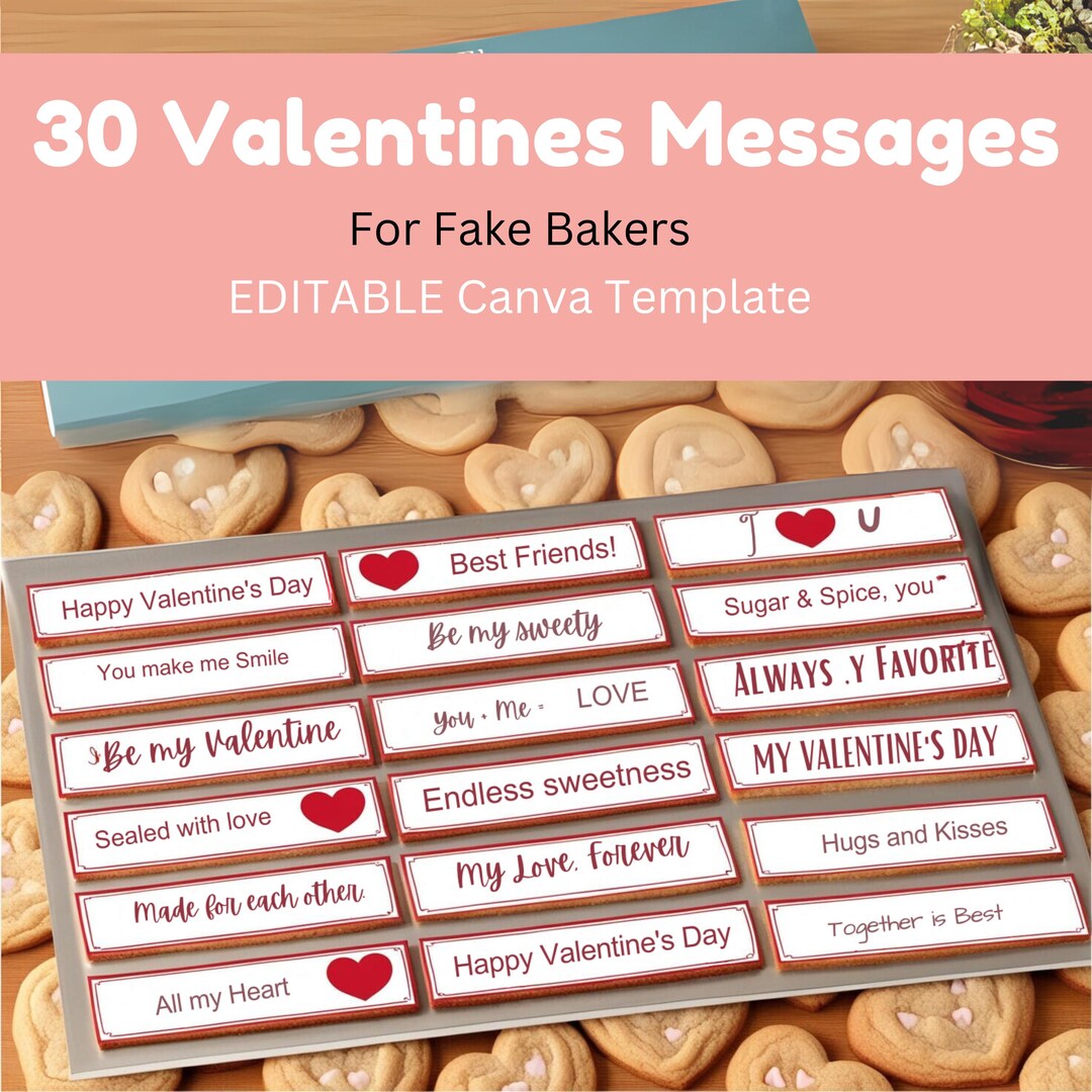Valentines Messages for Fake Bakers, Fortune Cookies, Template, Vday ...