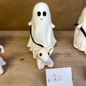 Mini Ghost With Ghost Pet, Handmade Clay Figure, Light Weight ...