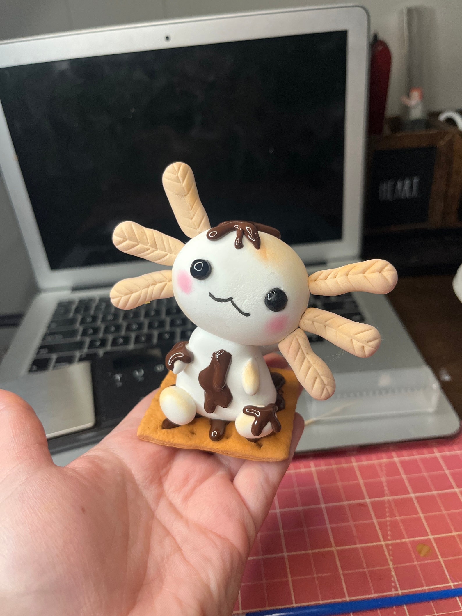 Axolotl Foam Clay Figure,adorable Marshmallow Sculpture, Girl Scout ...