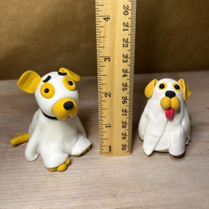 Mini Ghost With Ghost Pet, Handmade Clay Figure, Light Weight ...