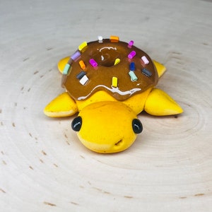 Whimsical Donut Clay Figure,adorable Turtle Sculpture,desk Buddy ...