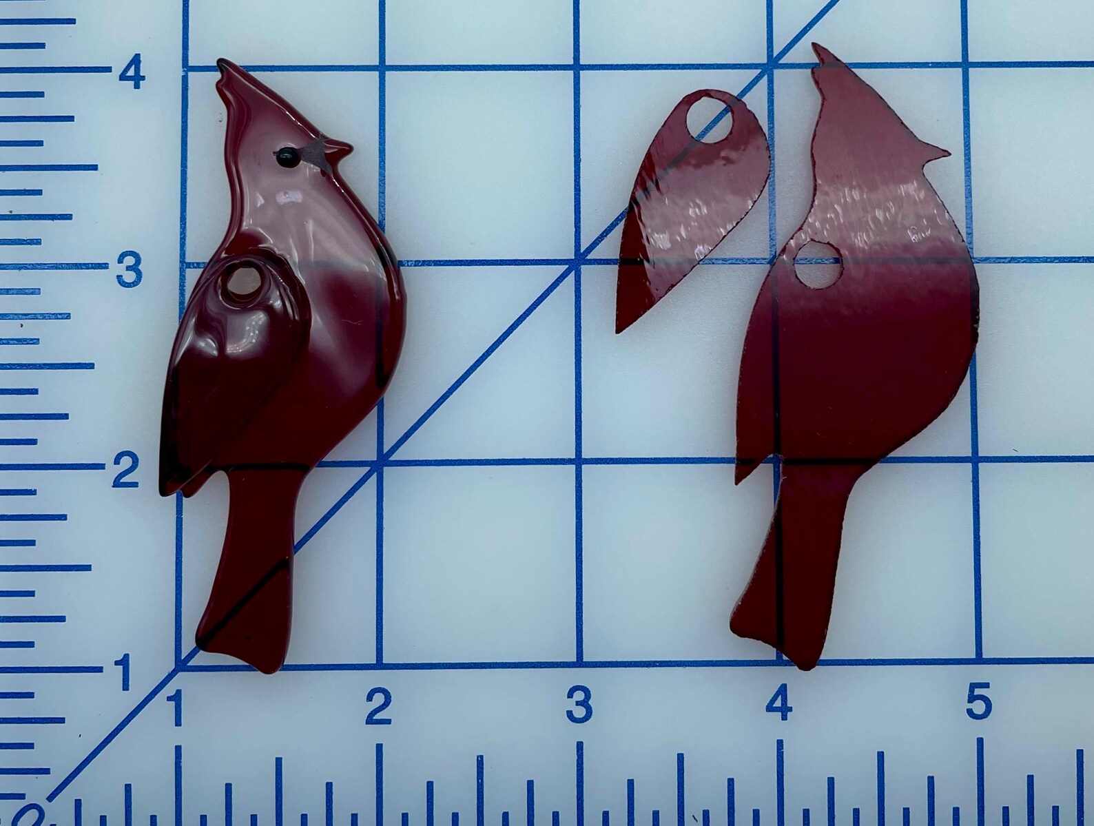 COE 96 Precut Cardinals Cardinal Ornament With Hole Fused Unfused ...