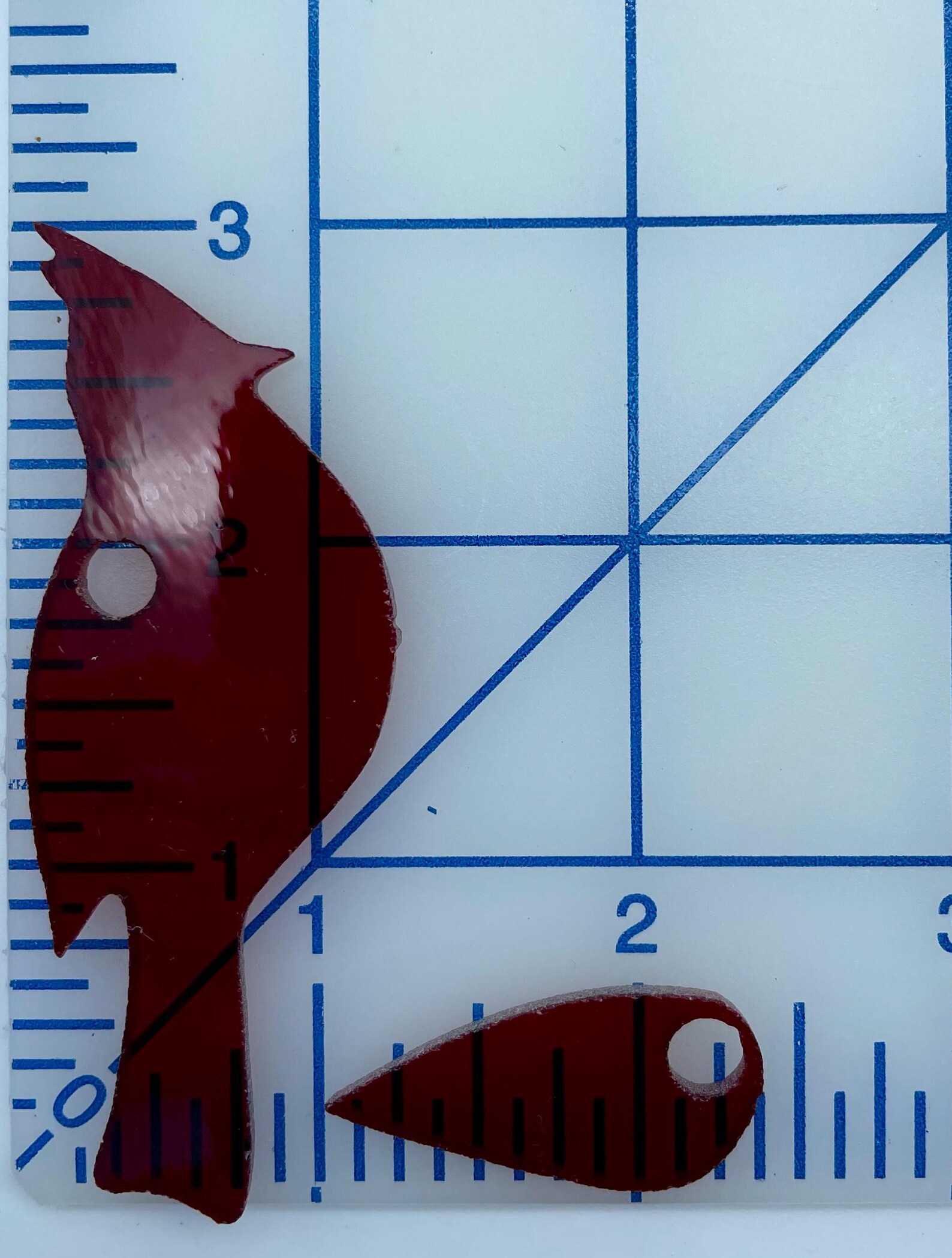 COE 96 Precut Cardinals Cardinal Ornament With Hole Fused Unfused ...