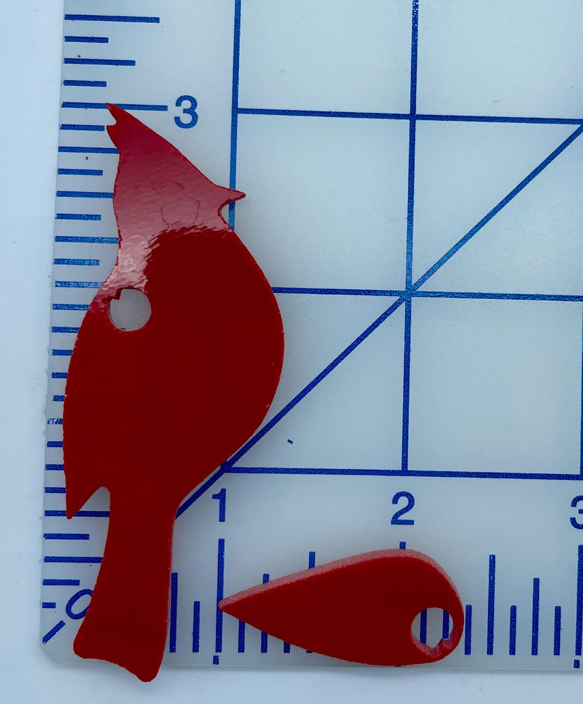 COE 96 Precut Cardinals Cardinal Ornament With Hole Fused Unfused ...