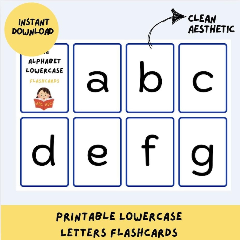 Printable Lowercase Letters Flashcards - Etsy