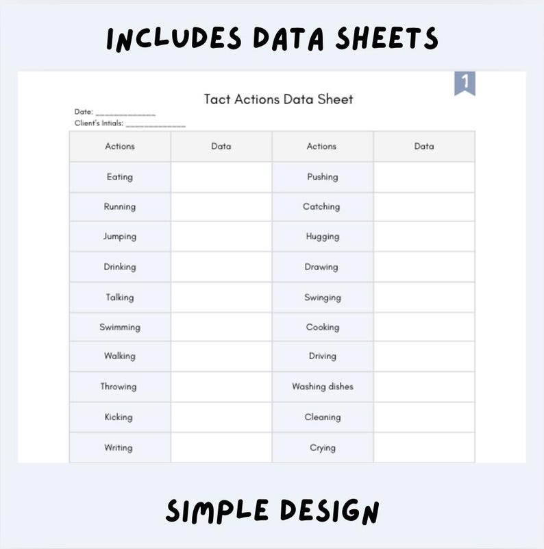 VB-MAPP Actions Printable Flashcards - Etsy