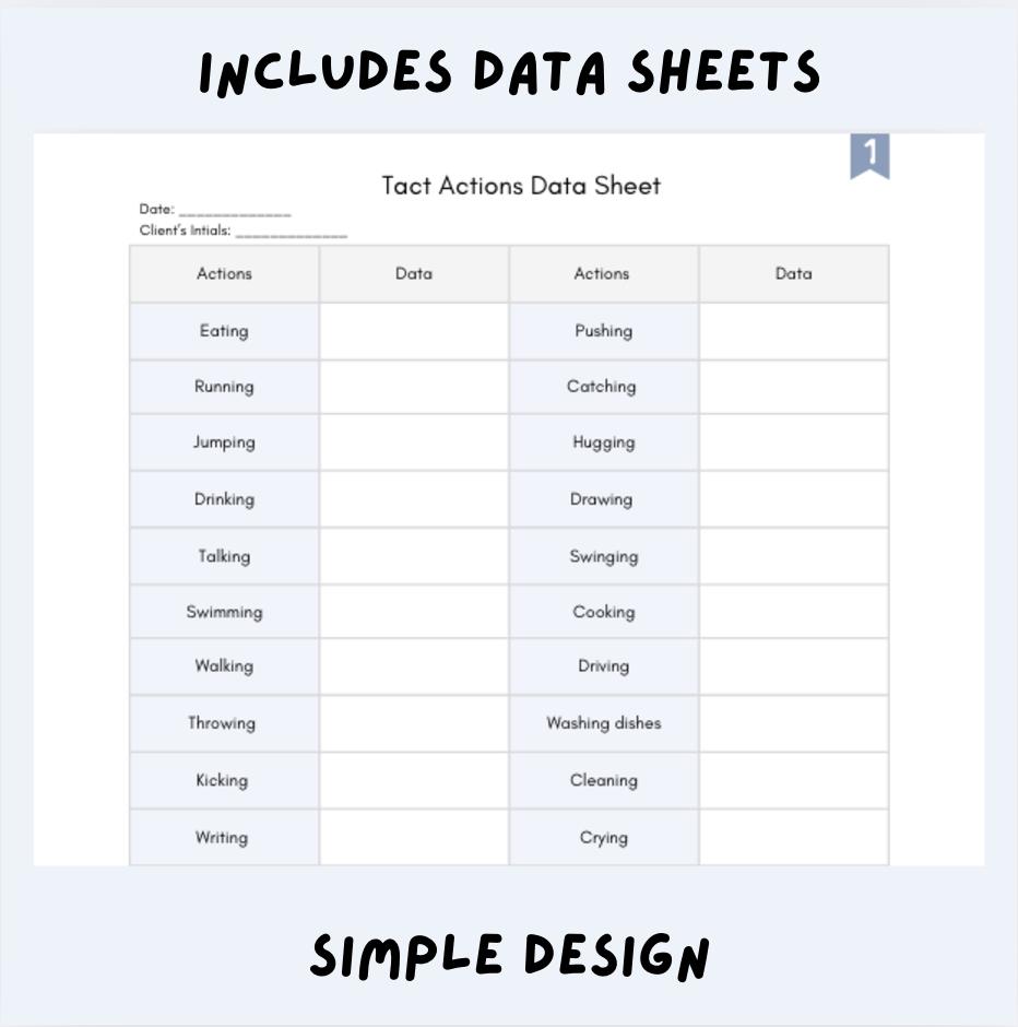 VB-MAPP Actions Printable Flashcards - Etsy