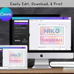 Colorful Classroom Name Tag Template Editable Cubby Name Tags Printable ...