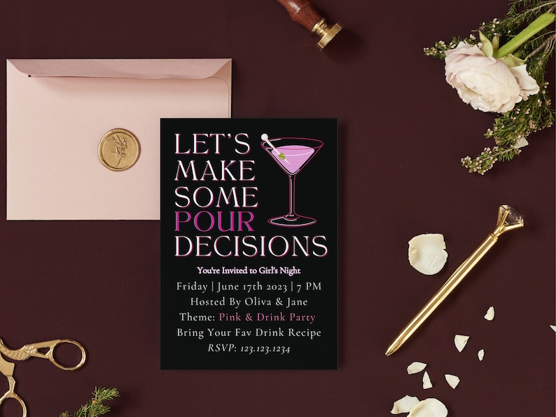 Ladies Night in Invitation Hen Party Invite Girls Night in Invite ...