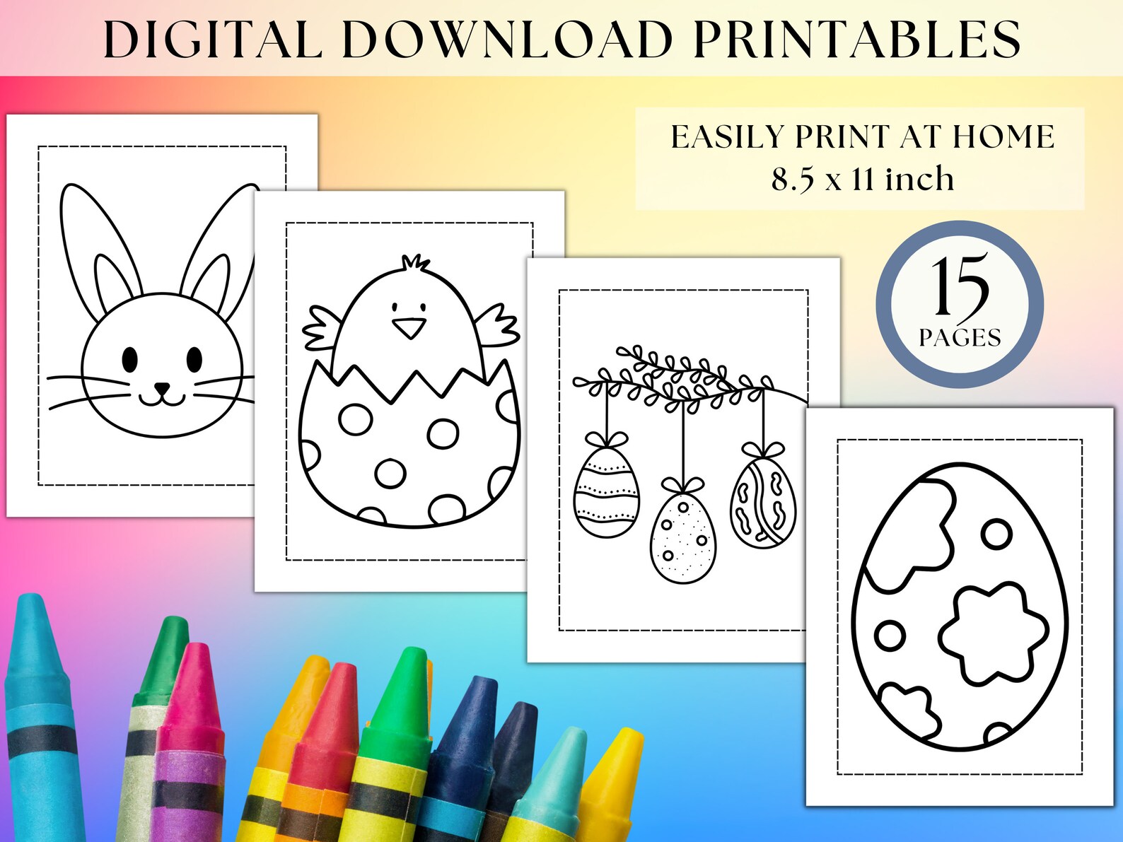 Easter Coloring Pages Easter Egg Color Pages Easter Activity for Kids ...